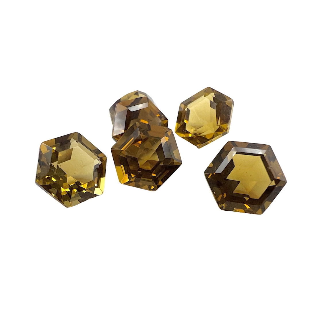 Cognac Quartz Hexagon Step Cut, Natural Cognac Quartz Cut Loose ...