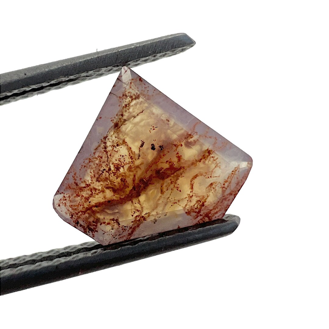 Natural Red Moss Agate Shield Step Cut Gemstone, Blood Shoot Moss Agate ...