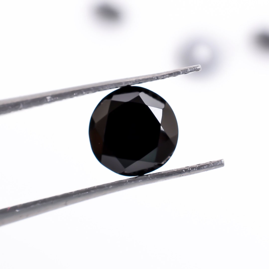 Black Spinel Round Shape Brilliant Cut Gemstone, Natural Black Spinel ...
