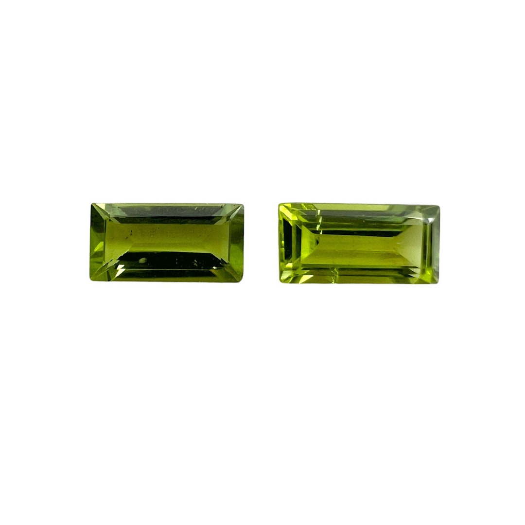 Natural Peridot Baguette Shape Step Cut Gemstone, Green Peridot Faceted ...