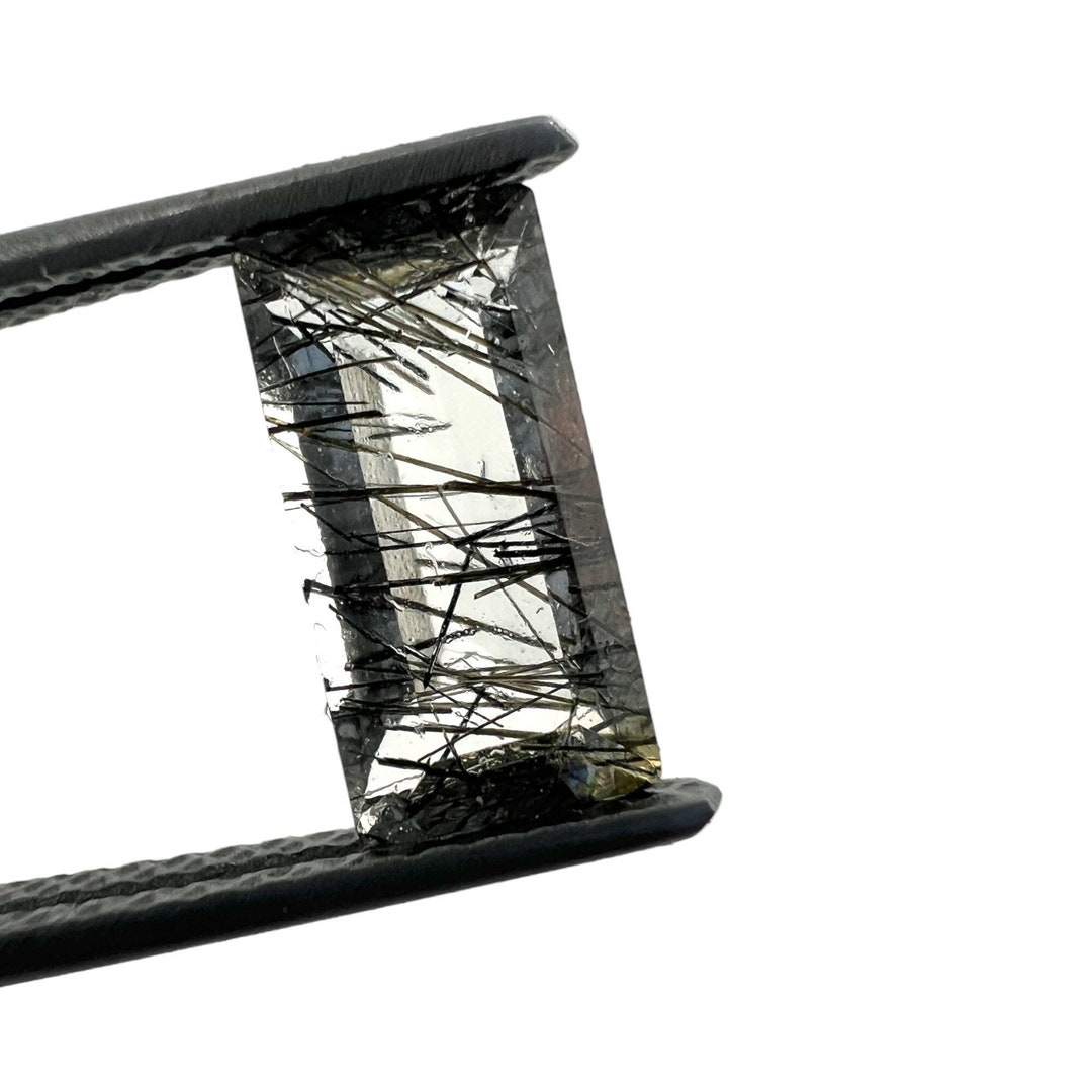 Natural Black Rutile Quartz Rectangle Shape Step Cut Gemstone ...