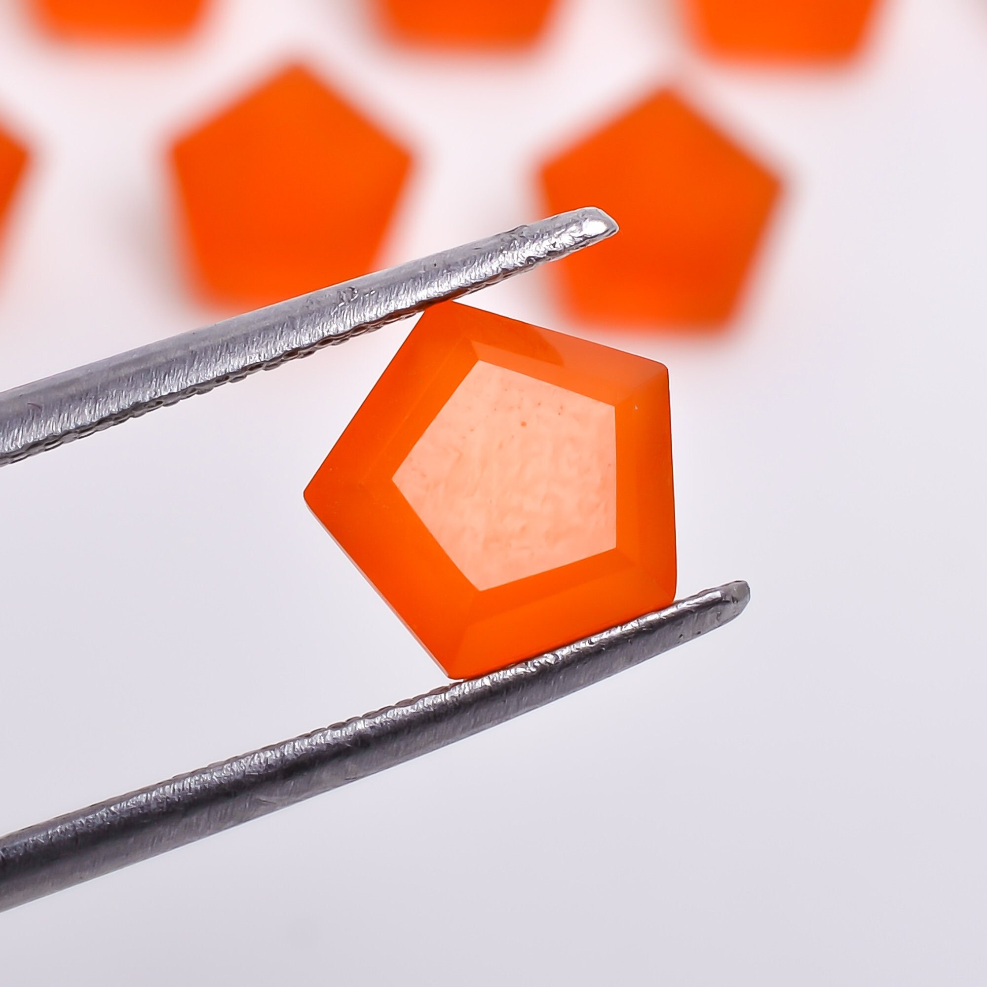 Carnelian Pentagon Shape Gemstone, Natural Carnelian Faceted Gemstone ...