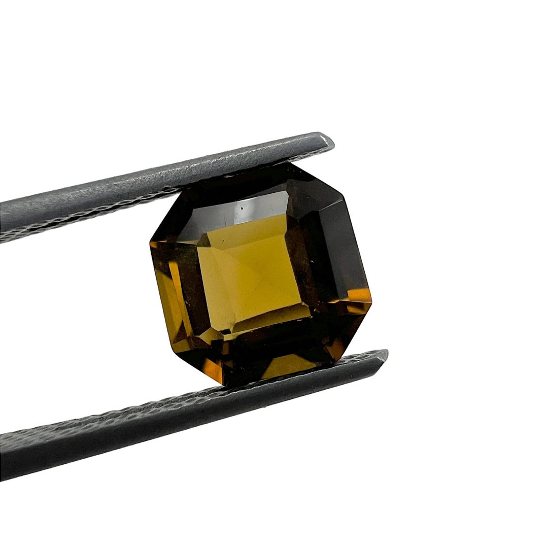 Cognac Quartz Asscher Cut Gemstone, Natural Cognac Quartz Faceted ...