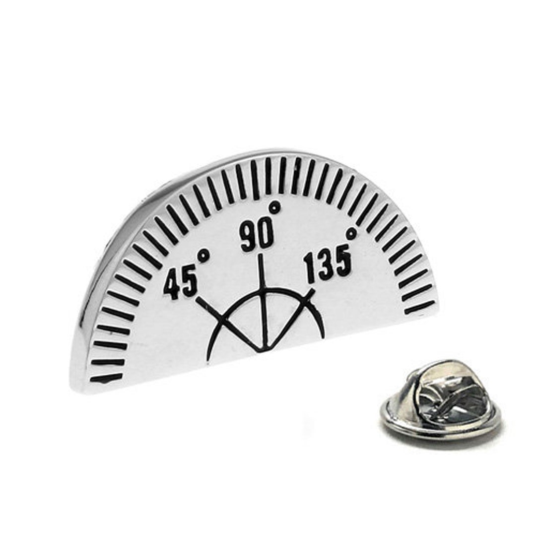 Protractor Pin Builder Construction Lapel Pin Worker Architect - Etsy