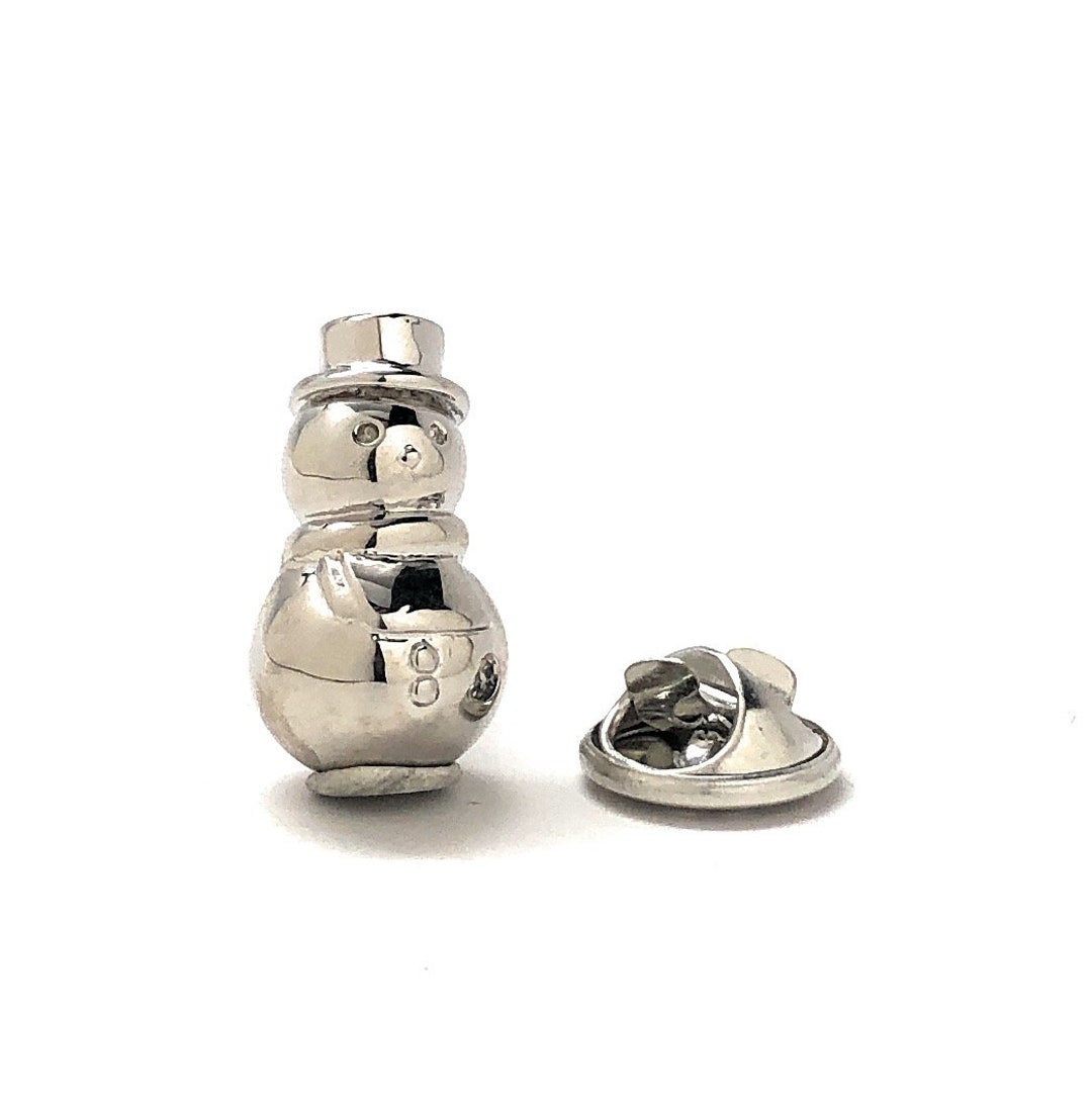 Silver Snowman Pin 3D Design Silver Pin Design Gifts Holiday Pins ...