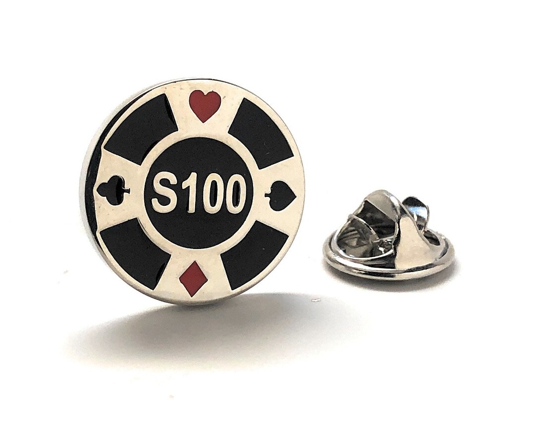 Las Vegas Poker Chip Pin 100 Dollar Silber mit schwarzer und - Etsy ...