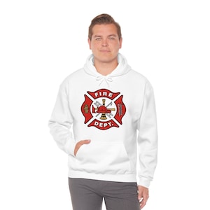 Fireman Hoodie Fire Department Sweatshirt Firemen Premium Unisex Heavy ...