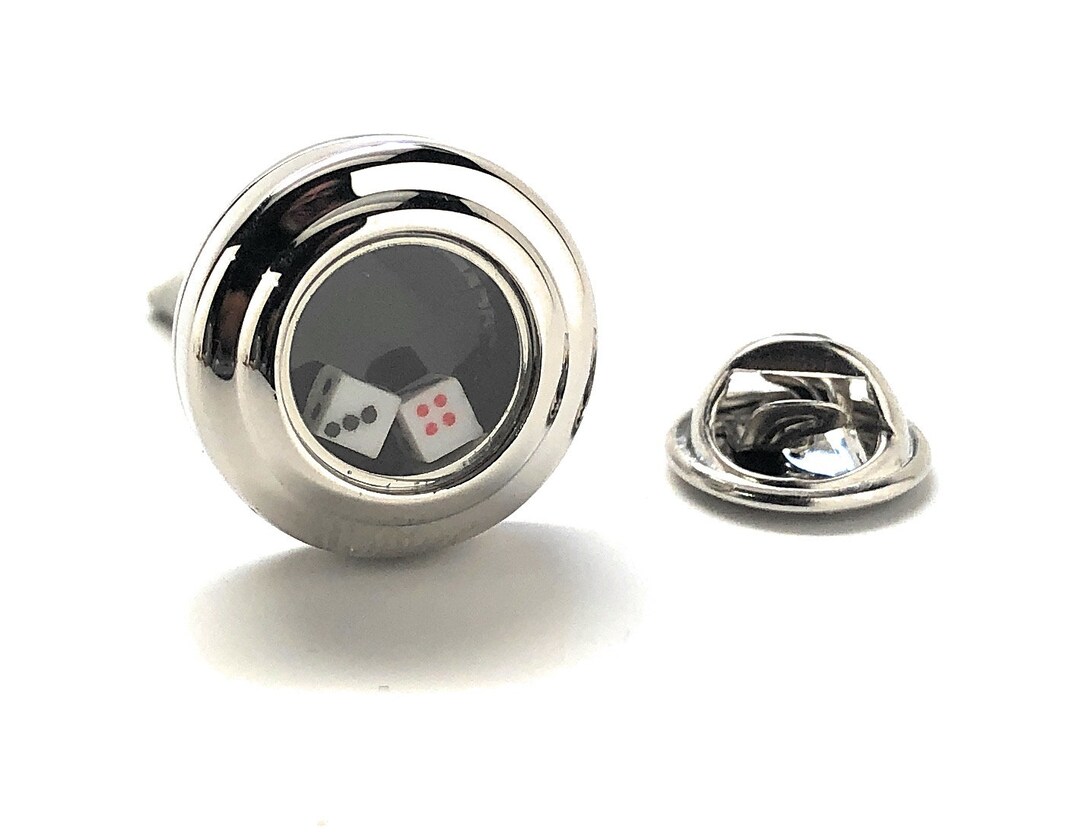 Las Vegas Dice Pin Silver With Black Enamel Pin Gambling Dice Tie Tack ...