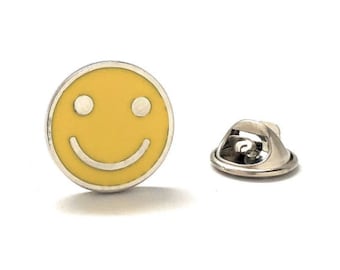 Yellow Happy Face Pin - Etsy