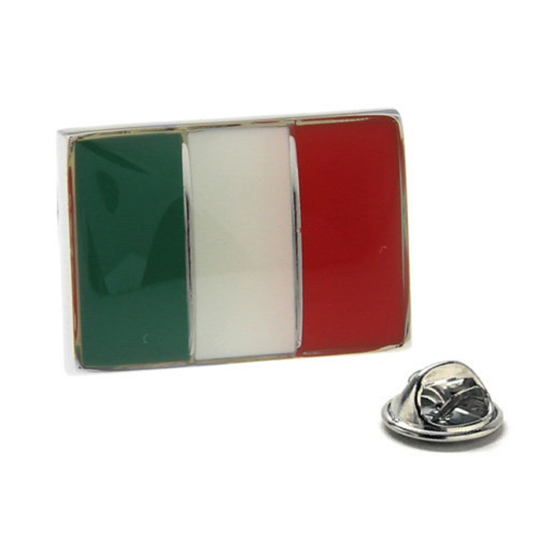 Italy Flag Lapel Pin Silver Backing Enamel Pin the National Flag of ...