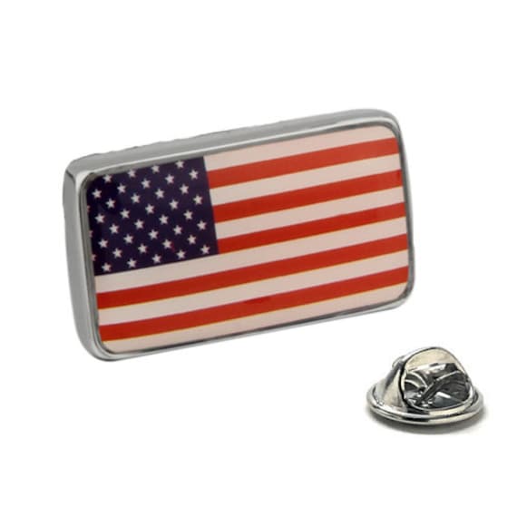 America Flag Pin United States Flag Lapel Pin Silver Trim Flag - Etsy