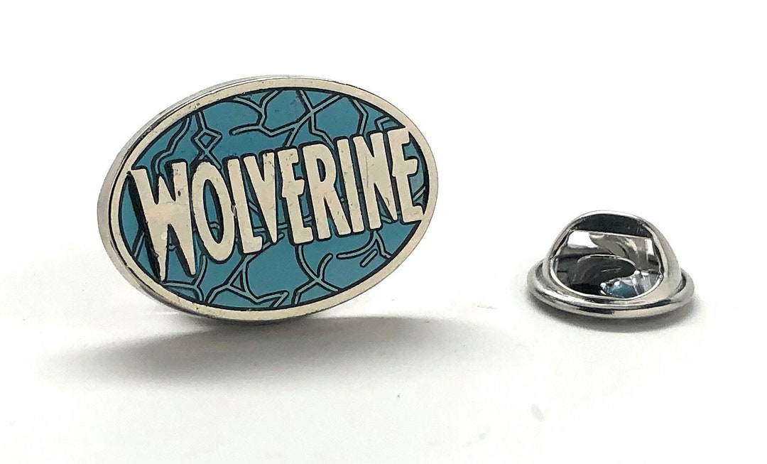 Wolverine Lapel Pin Repurposed Jewelry Silver With Blue Enamel Pin ...