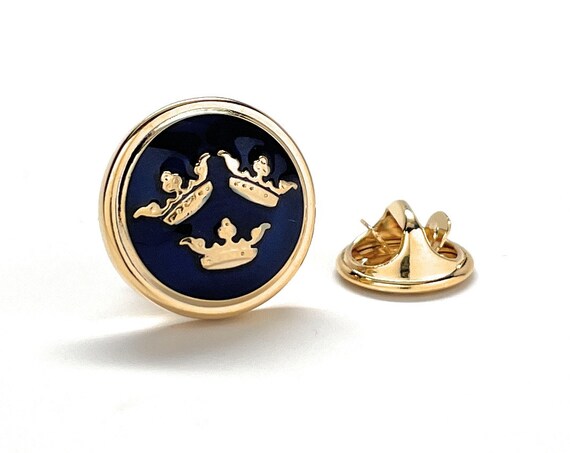 Three Kings Lapel Pin Royal Blue Gold Crowns Tie Tack the | Etsy