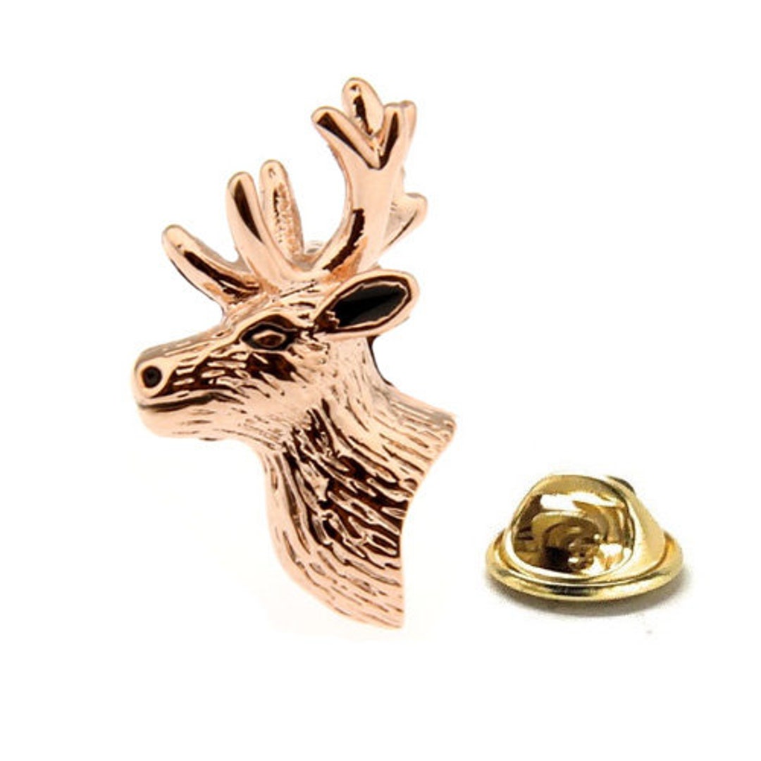 Deer Pin 3D Design Rose Gold Lapel Pin Cool Design Lanyard Pin - Etsy