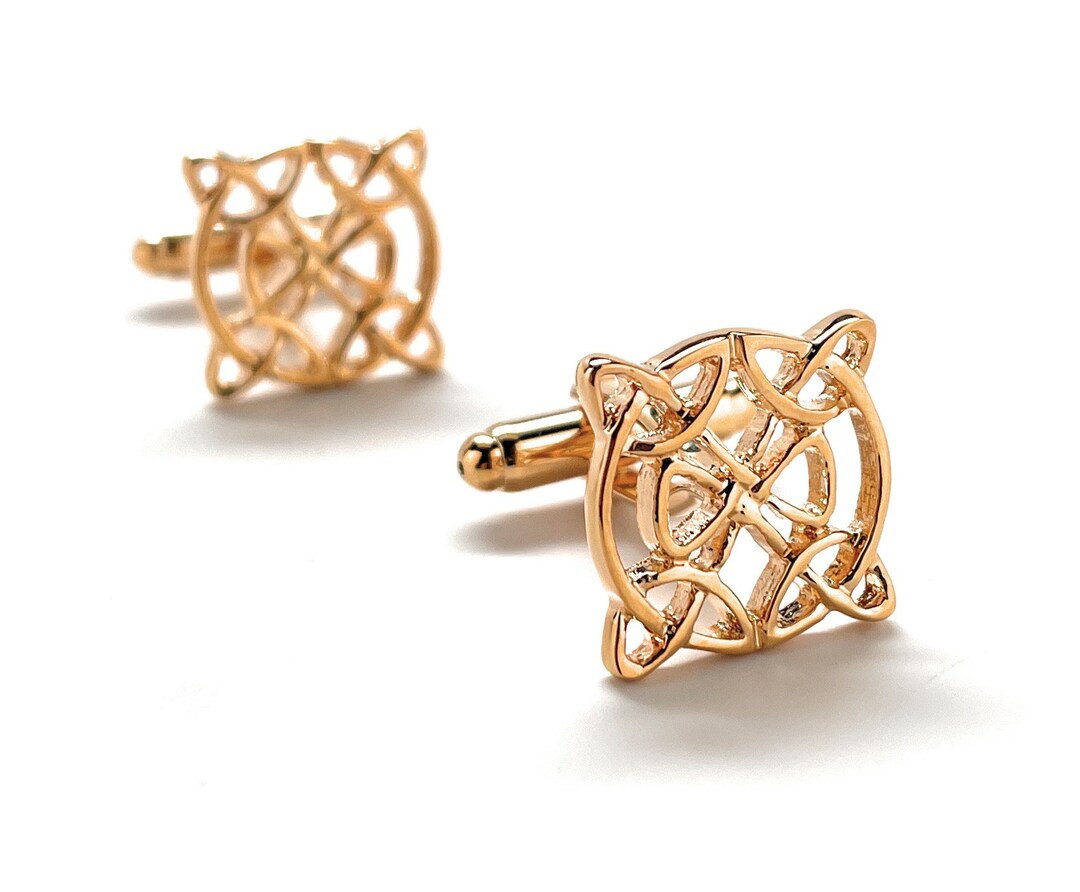 Celtic Love Knot Cufflinks Wedding Eternity Gold Cuff Links Groomsmen ...