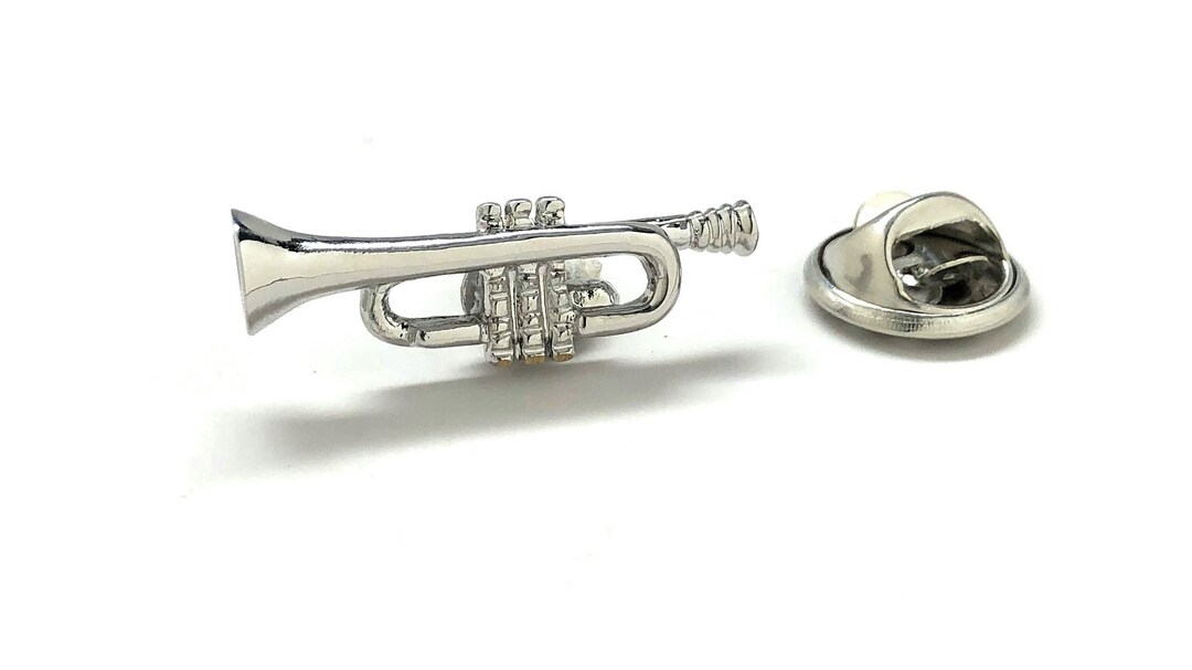 Silver Trumpet Pin Jazz Band Lapel Pin Tie Tack - Etsy