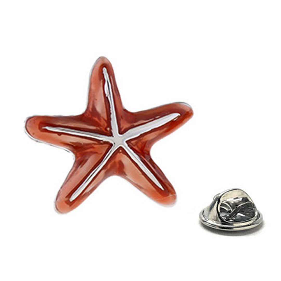 Star Fish Beach Ocean Pin Enamel Pin Orange Enamel Pin Gift - Etsy