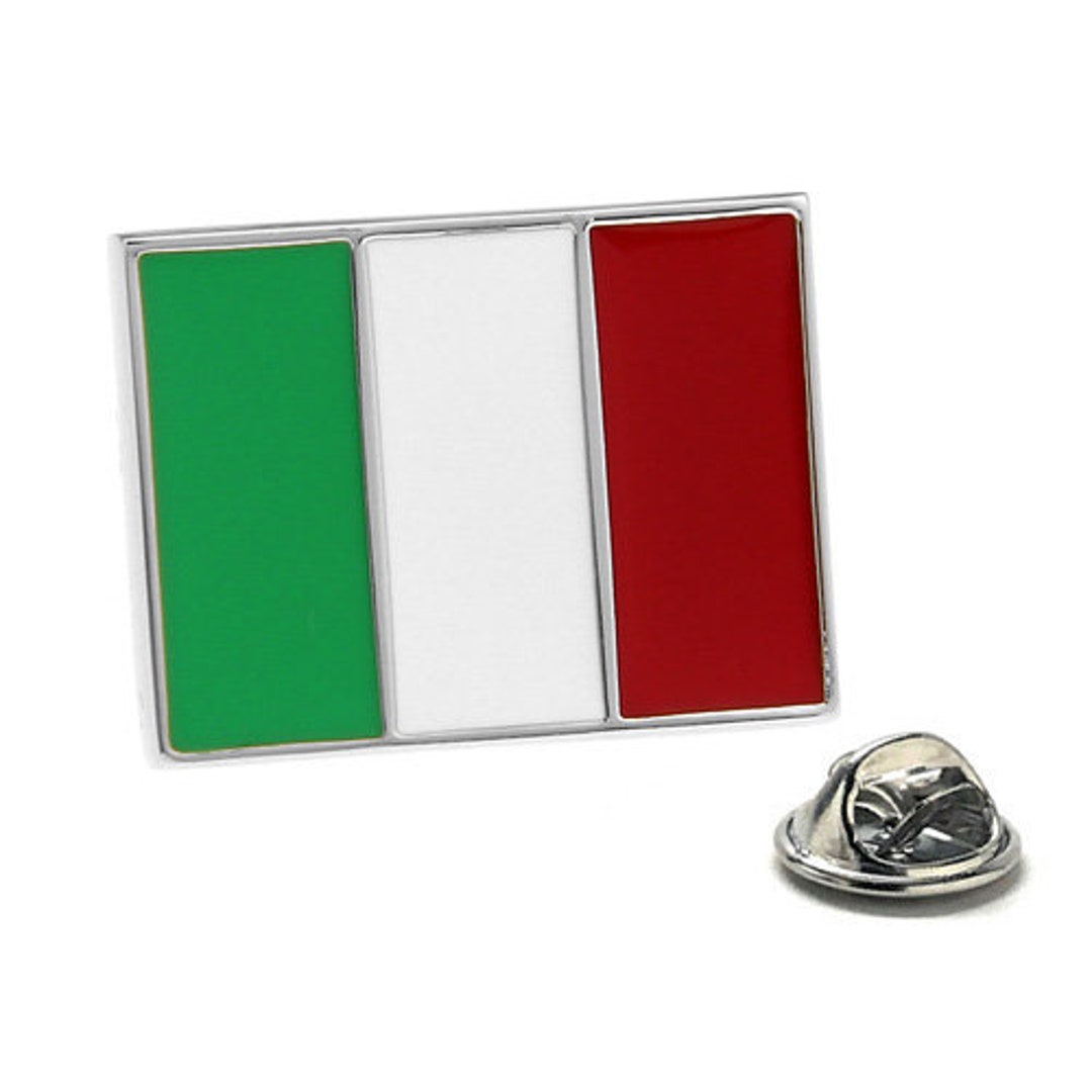 Italy Flag Lapel Pin Silver Clasp Enamel Pin the National Flag - Etsy