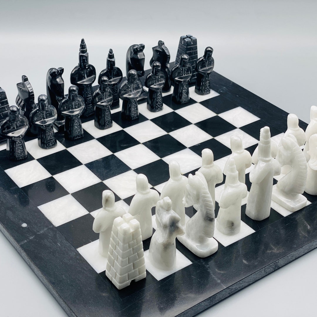 Japanese Chess Set , Vintage Chess Set , Marble Chess Set Handmade ...