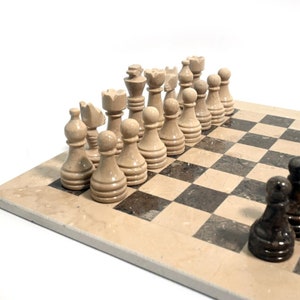 Handmade Marble Chess Set: Vintage Style, 12-inch Board - Etsy