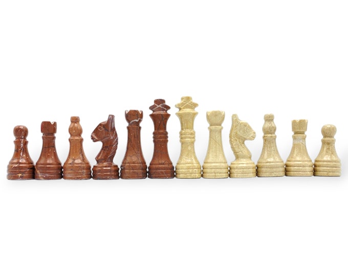 Stone Chess Pieces "only" Set Handmade, Chess Pieces Only for 12" to 15 ...