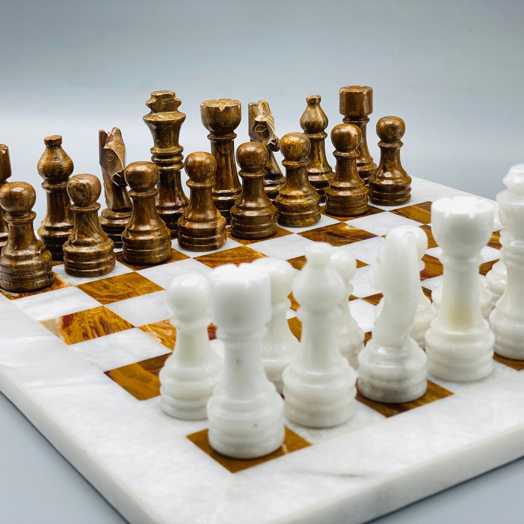 Handmade Onyx Marble Chess Set: Vintage Style, 12-inch Board - Etsy