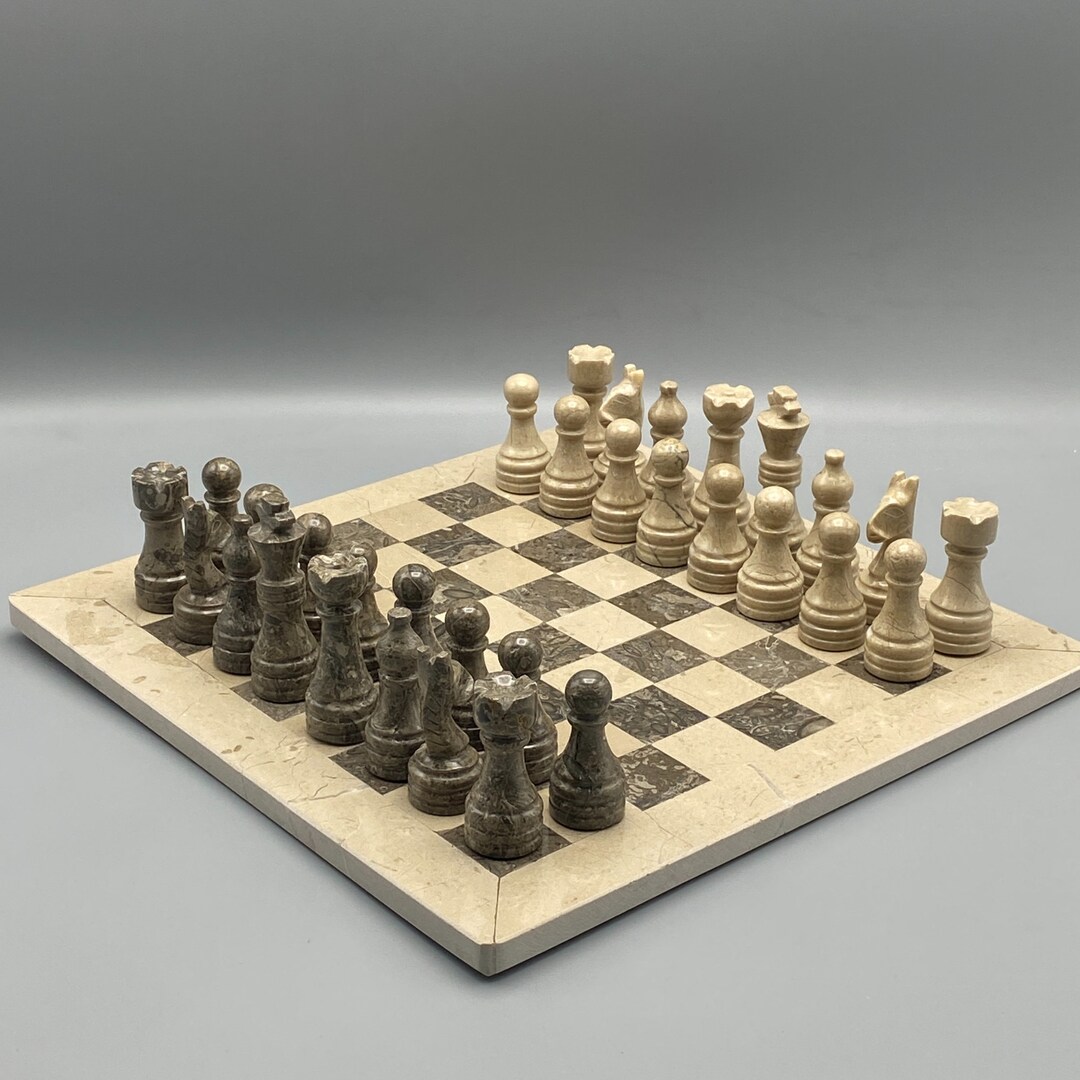 Handmade Marble Chess Set: Vintage Style, 12-inch Board - Etsy