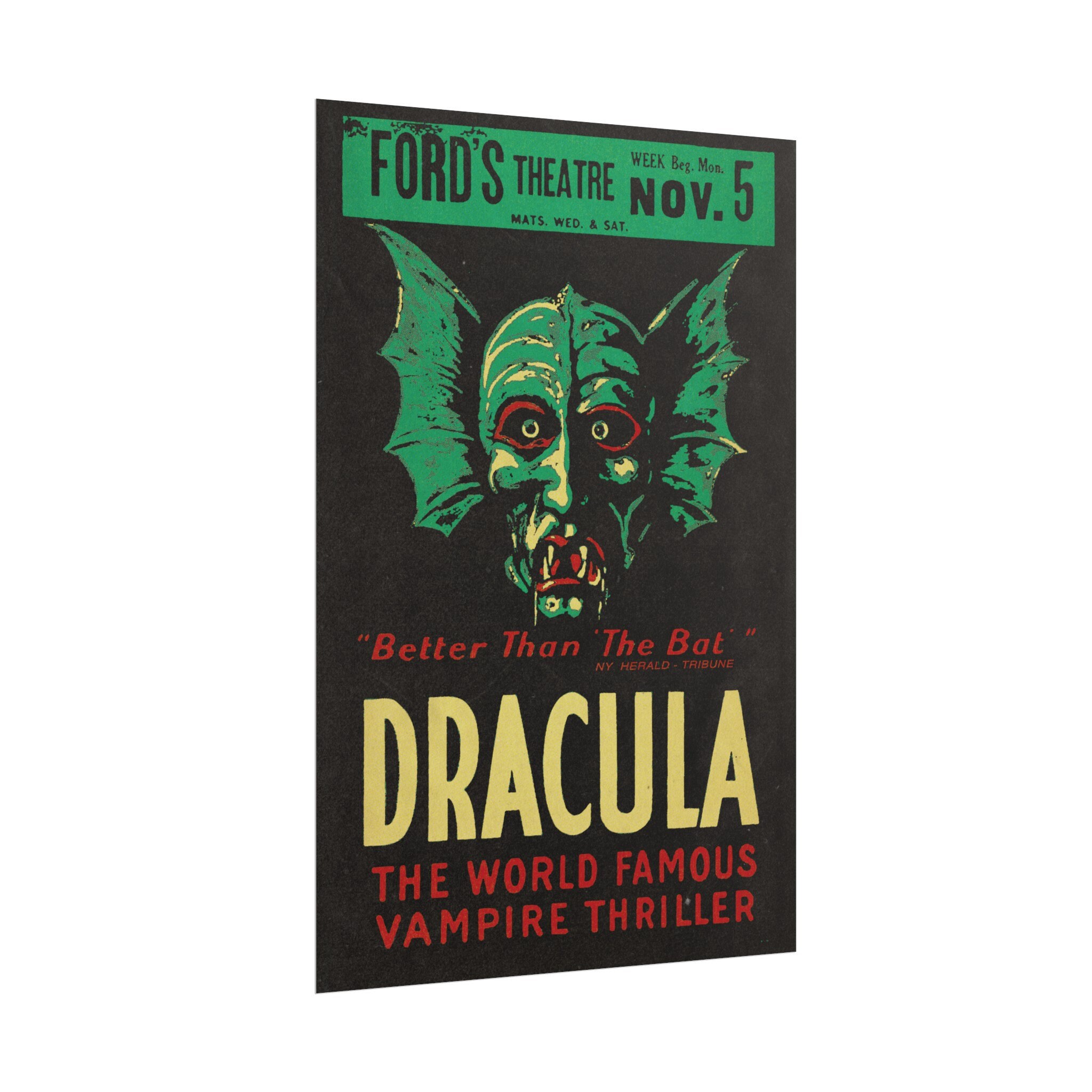 1928 Dracula Stage Play Vintage Window Card Poster - Gothicstyle Horror ...