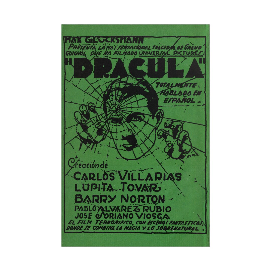 1931 Spanish Dracula Film Green Poster Carlos Villarias - Etsy