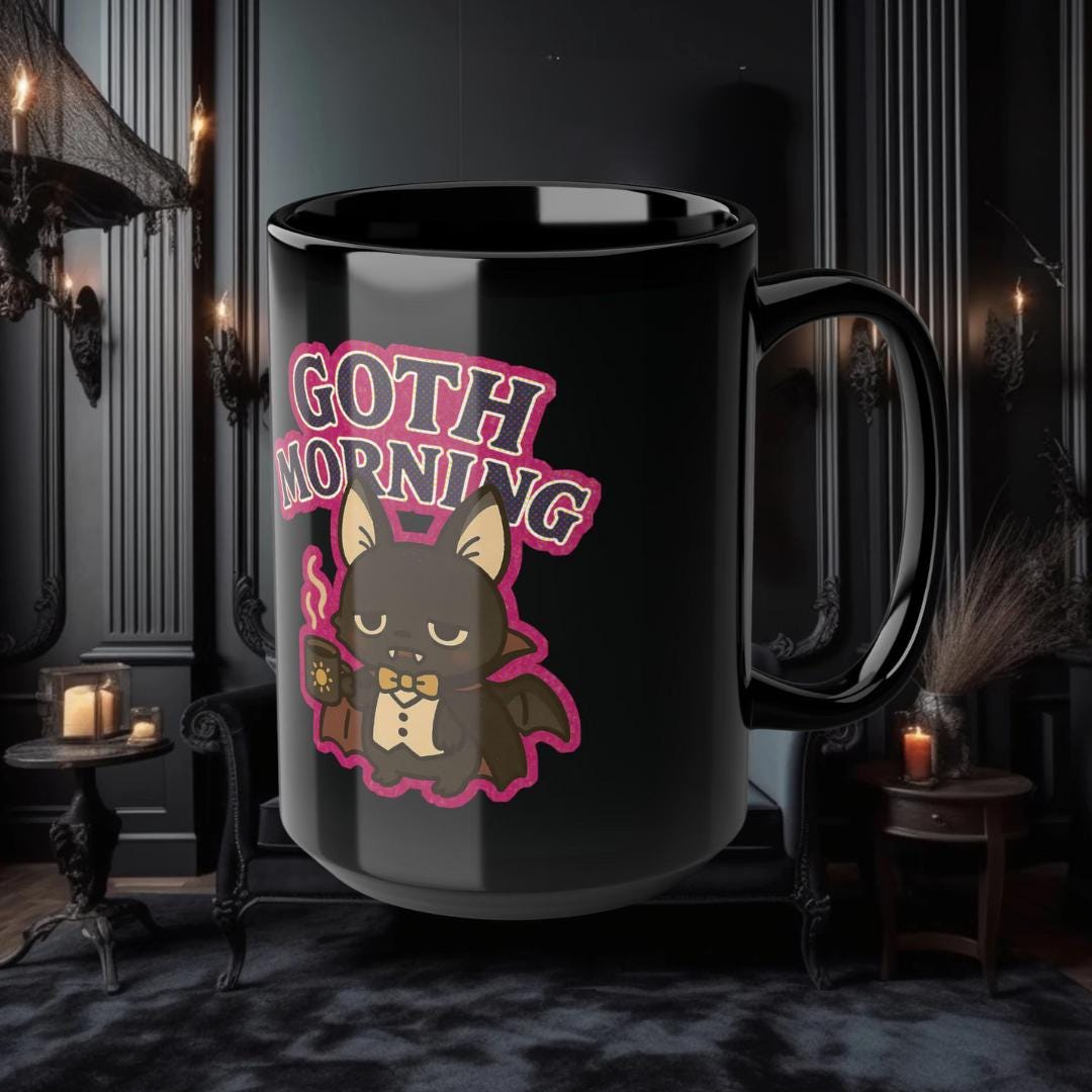 Goth Morning Kawaii Bat Mug / Cute Gothic Coffee Cup / Pastel Goth Gift ...