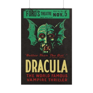 1928 Dracula Stage Play Vintage Window Card Poster - Gothicstyle Horror ...