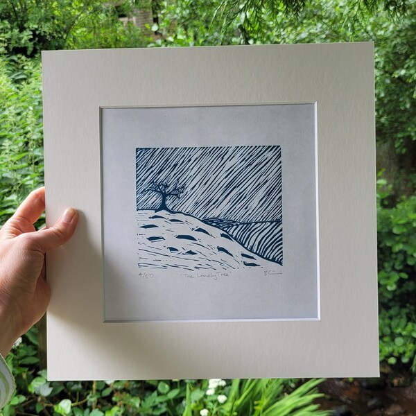 Trees Linocut - Etsy UK