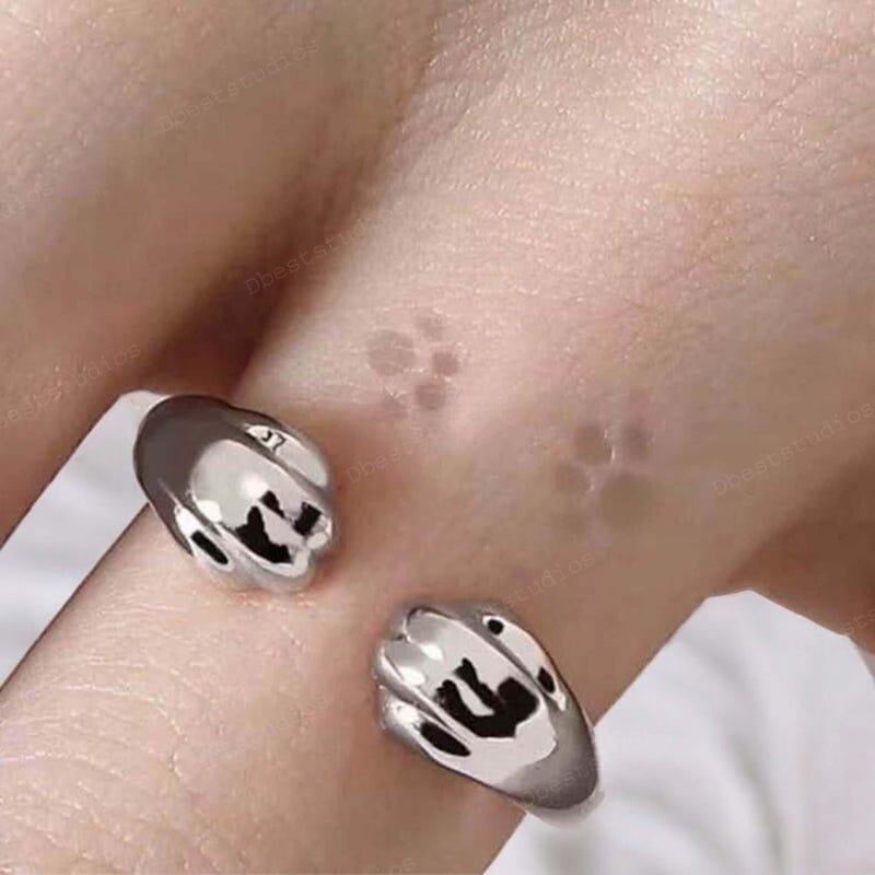 Rose Cat Paw Ring - Etsy