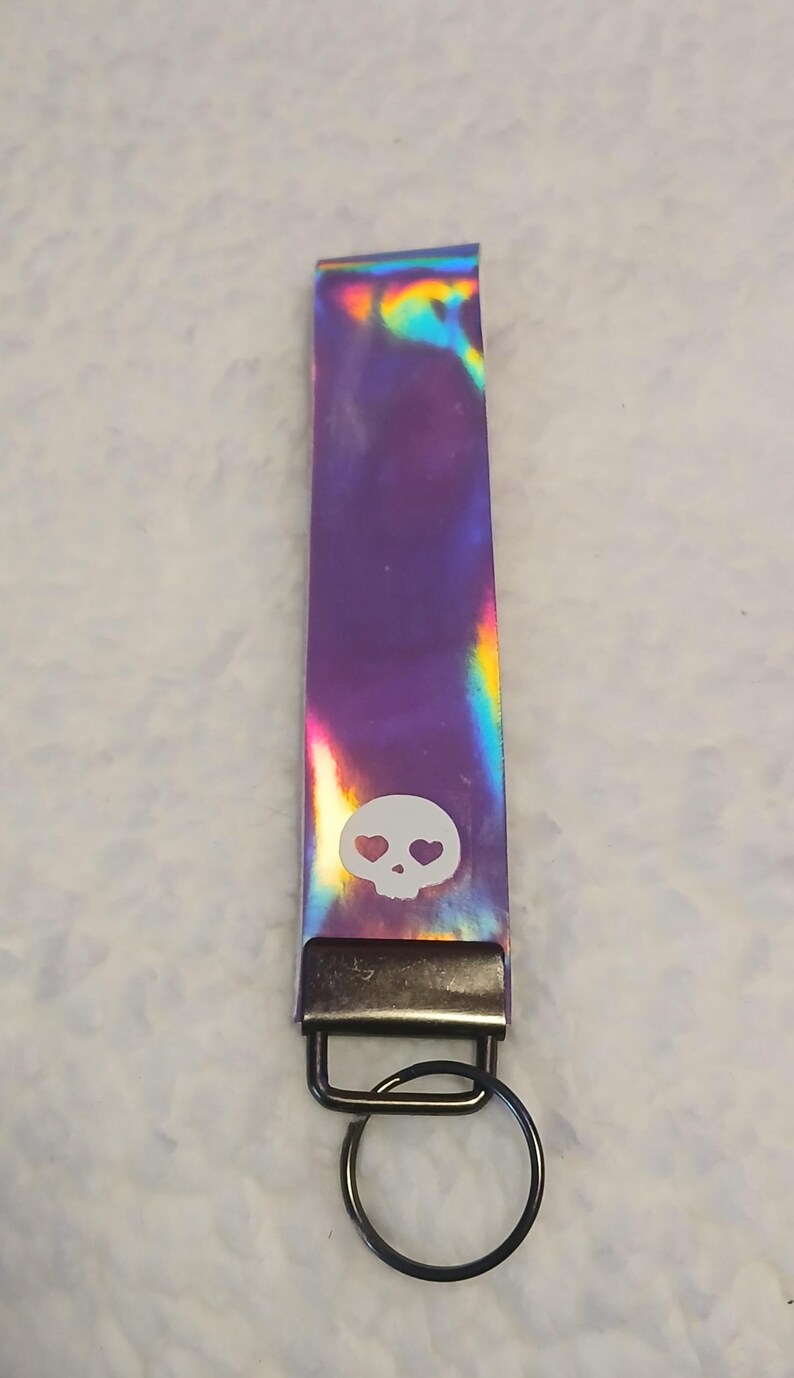 Purple Iridescent Cute Goth Wristlet Keychain Strap - Etsy