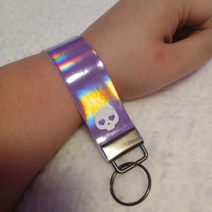 Purple Iridescent Cute Goth Wristlet Keychain Strap - Etsy