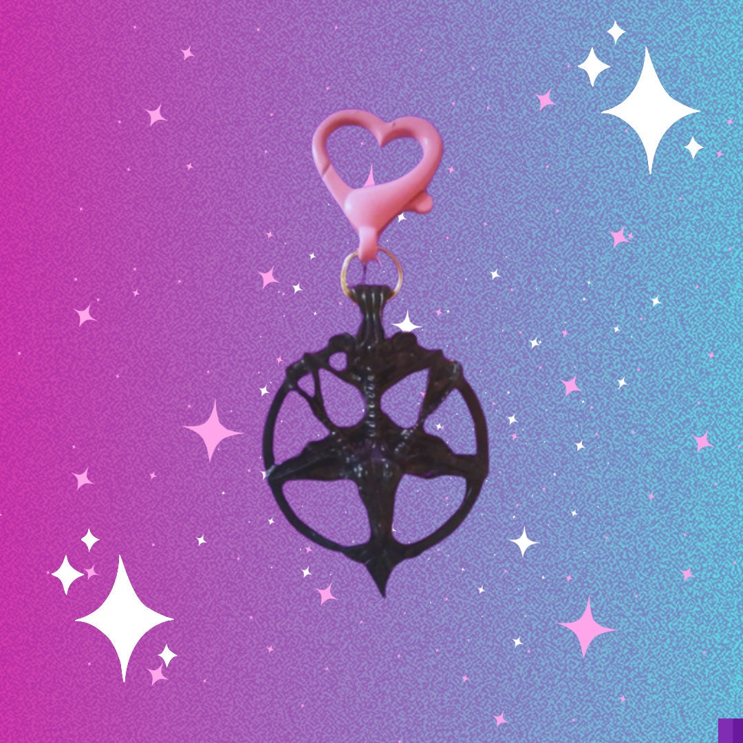 Cute Goth Goat Satan Keychain, Dark Art , Pastel Jewelry Accessorie ...