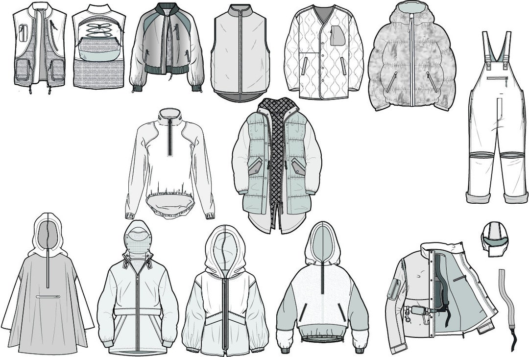 Activewear Flat Technical Drawing Illustration - Etsy