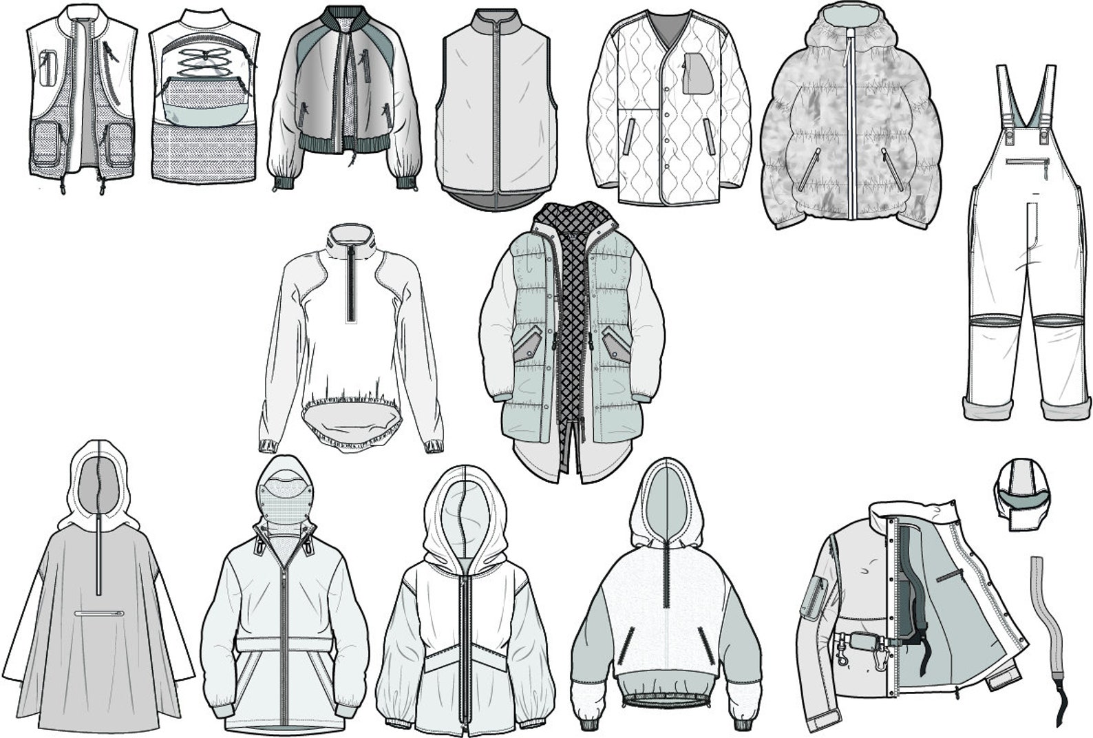 Activewear Flat Technical Drawing Illustration - Etsy