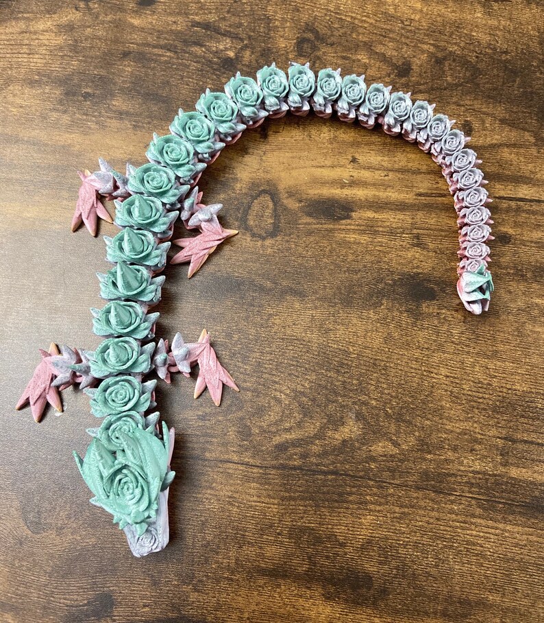 3D Printed Articulated Rose Dragon Fidget Toy Many Color - Etsy