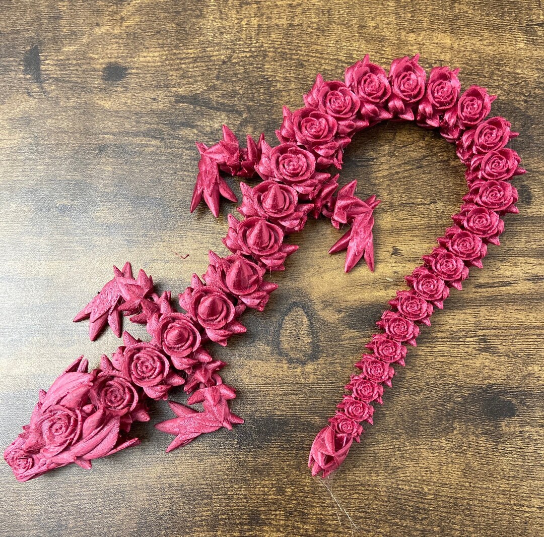 3D Printed Articulated Rose Dragon Fidget Toy! Many Color Variations ...