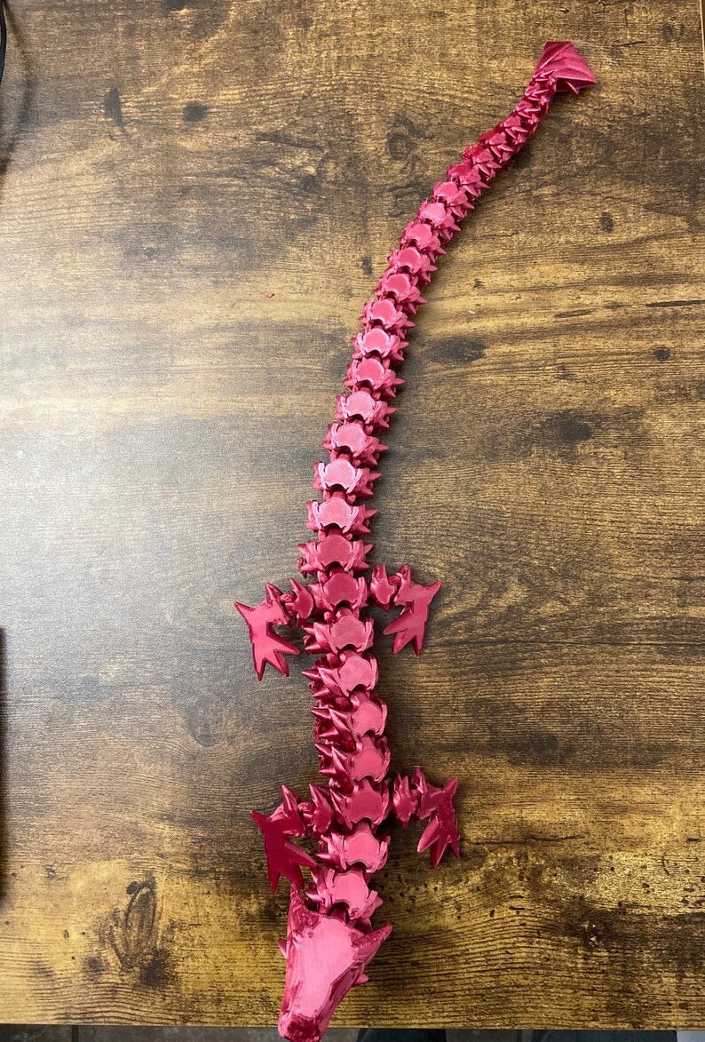 3D Printed Articulated Rose Dragon Fidget Toy Many Color - Etsy