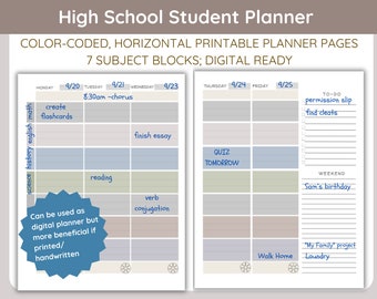 Digital ADHD Homework Planner Executive Function (Instant Download) - Etsy