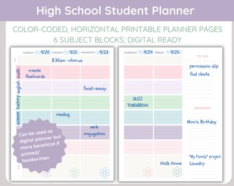 Digital ADHD Homework Planner Executive Function (Instant Download) - Etsy