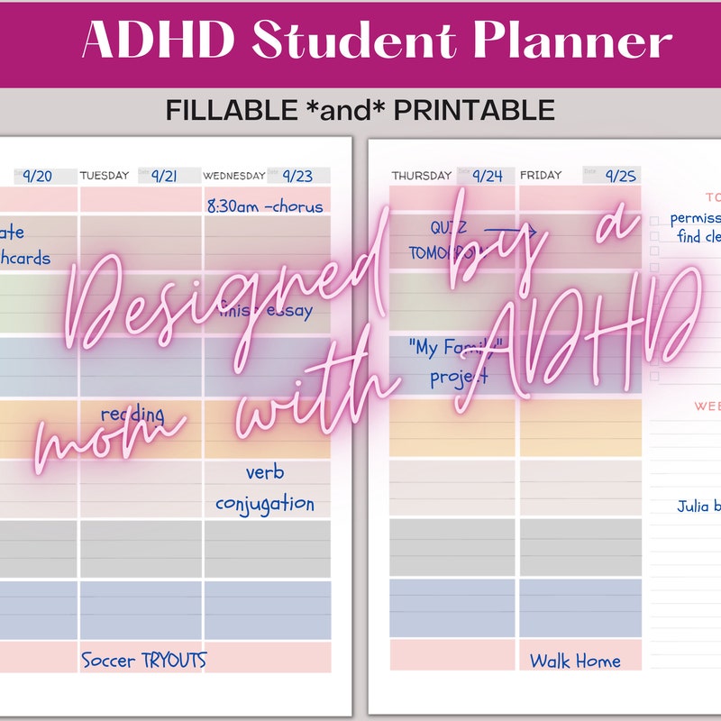 Adhd Planner - Etsy