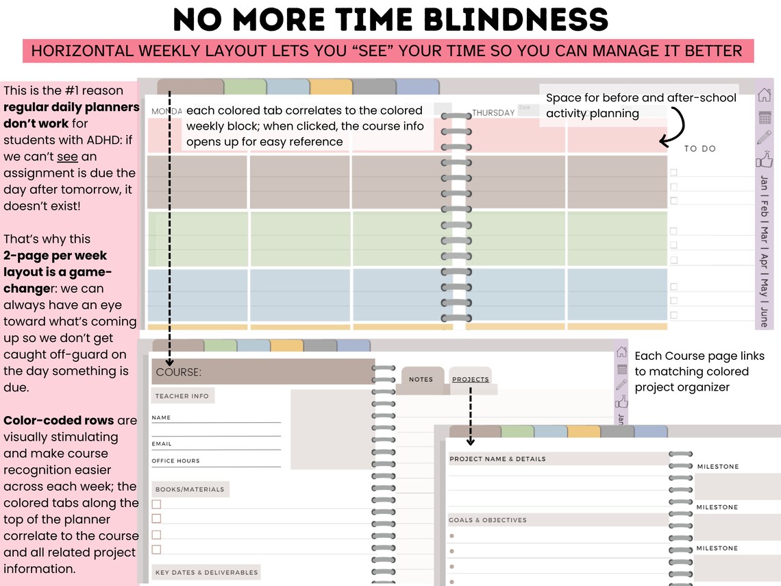 Digital ADHD Homework Planner, Executive Function Skills Support ...