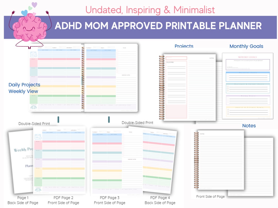 PRINTABLE Adult ADHD Planner Life ORGANIZER Productivity Appointments ...