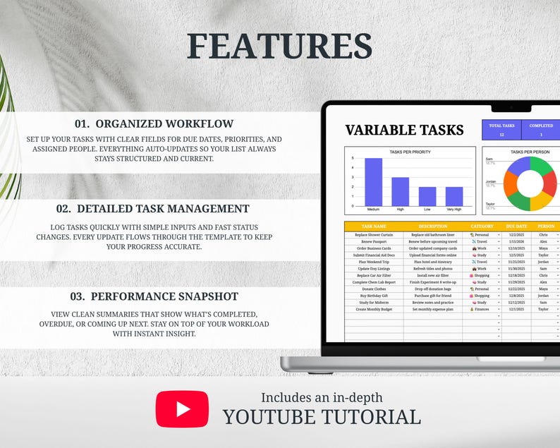 Task Tracker Spreadsheet Google Sheets To-do List Template Task Manager ...