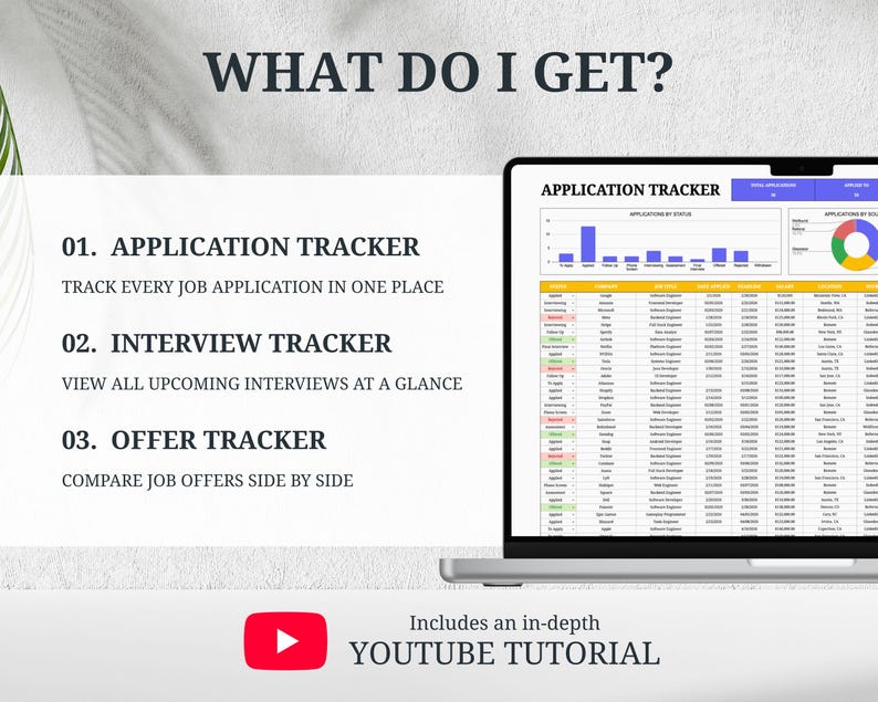 Job Application Tracker Spreadsheet Google Sheets Job Search Planner ...