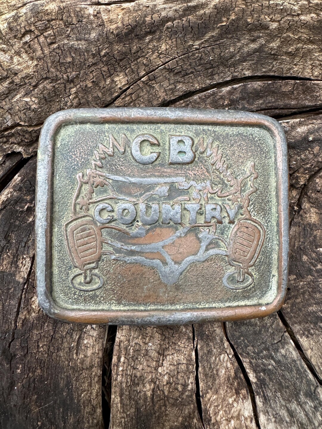 Vintage '70s Brass CB Country Belt Buckle - Etsy