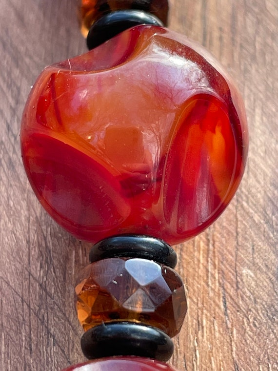 Vintage Cherry Amber Bakelite beaded necklace - Gem